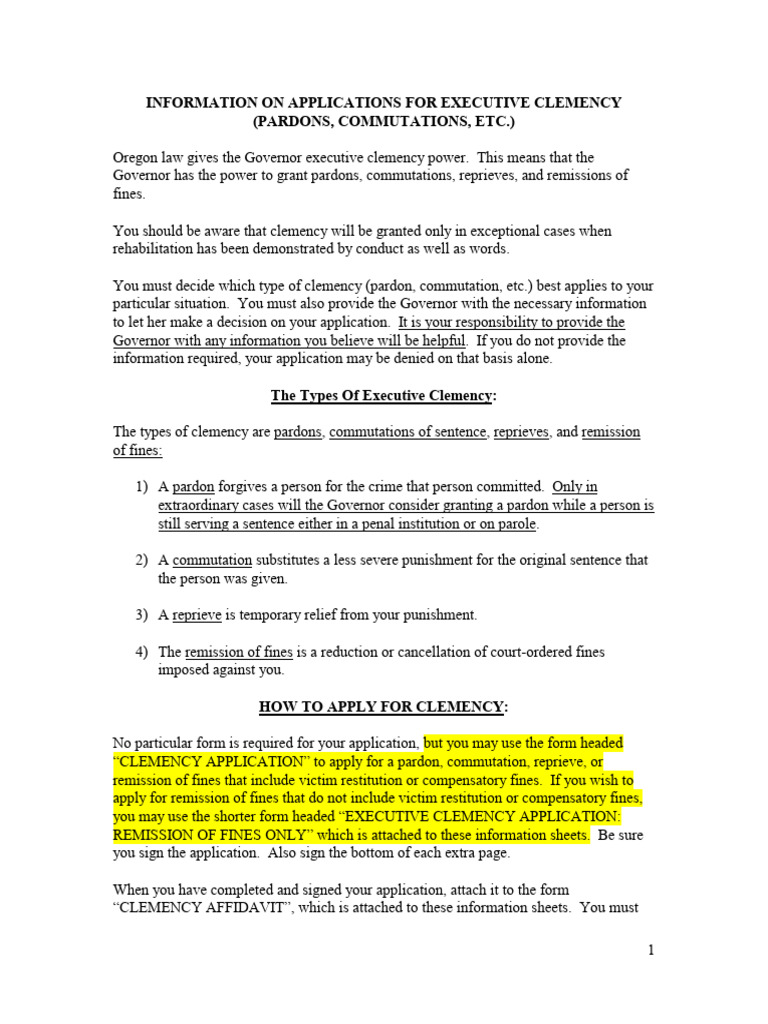 Clemency Application - Remission Only | PDF | Pardon | Criminology