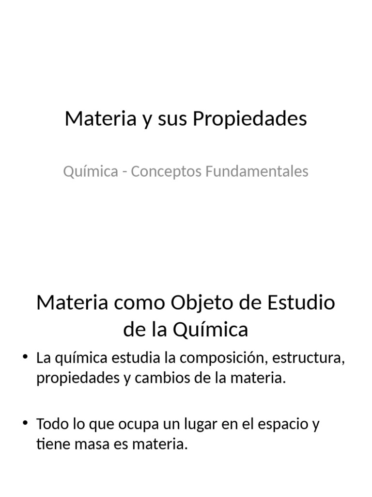 Materia y Sus Propiedades | PDF