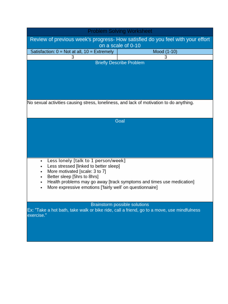 Problem Solving Worksheet | PDF