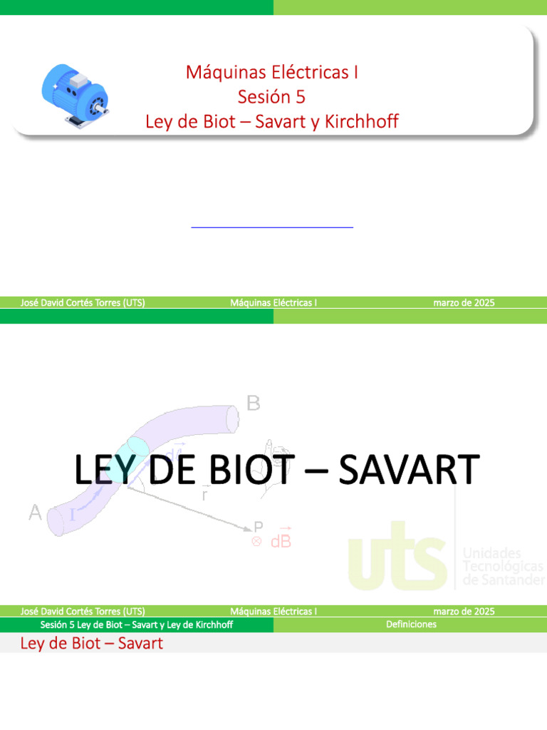 Sesión 5 Ley de Biot - Savart y Ley de Kirchhoff | PDF | Red eléctrica ...