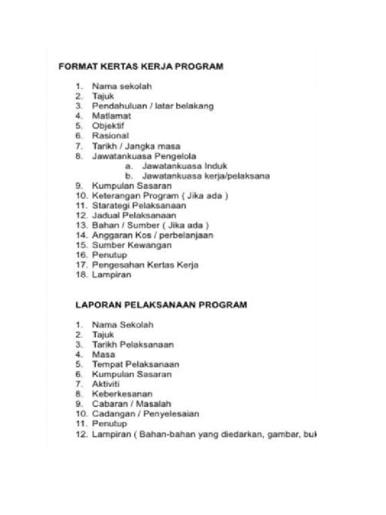 Format Kertas Kerja | PDF