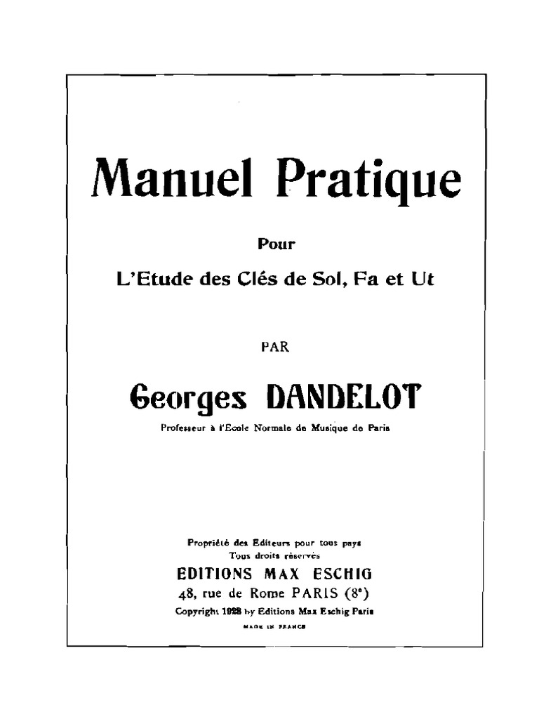 IMPAR Dandelot-Manuel-Pratique-Pour-L-Etudes-Des-Clefs | PDF