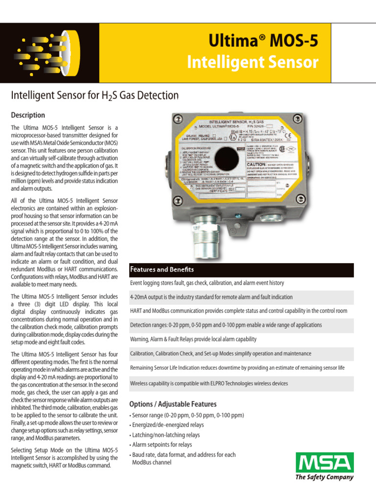 Ultima MOS-5 Bulletin - EN | PDF | Sensor | Electrical Engineering