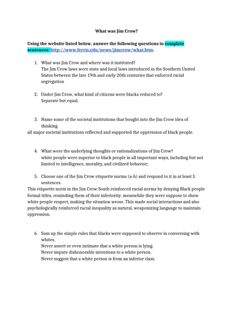 Understanding Jim Crow Laws | PDF | Jim Crow Laws | Litigation