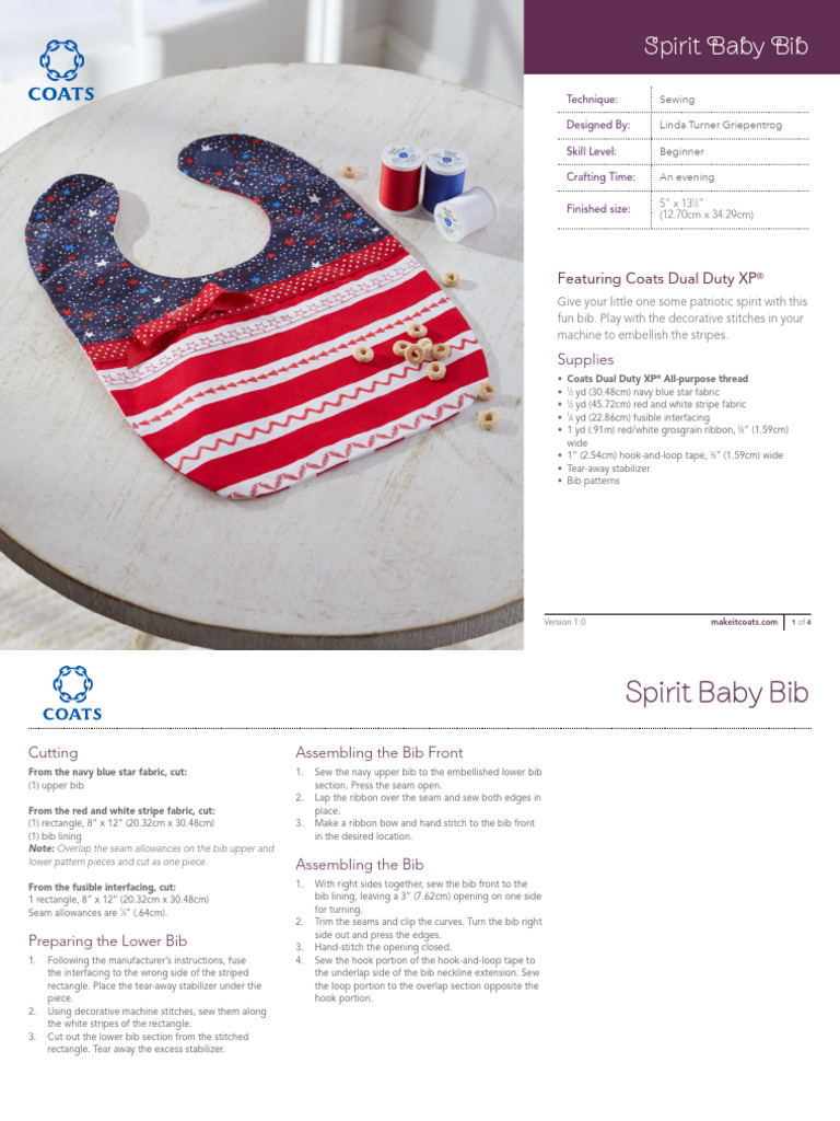 Spirit Baby Bib | PDF | Seam (Sewing) | Sewing