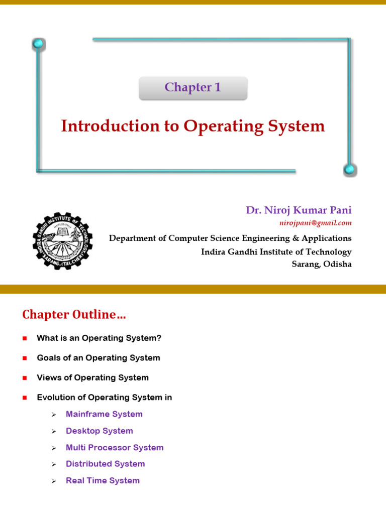 Chapter 01 - Introduction To OS | PDF | Operating System | Process (Computing)
