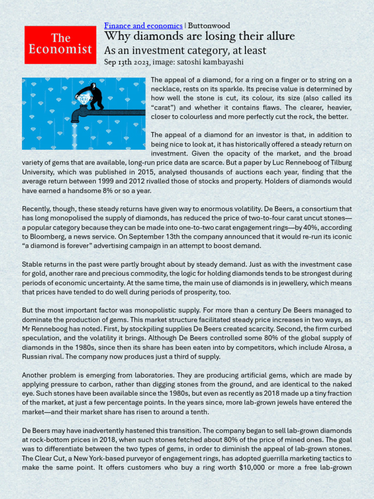 Reading Handout - Diamonds | PDF | Diamond | Investing