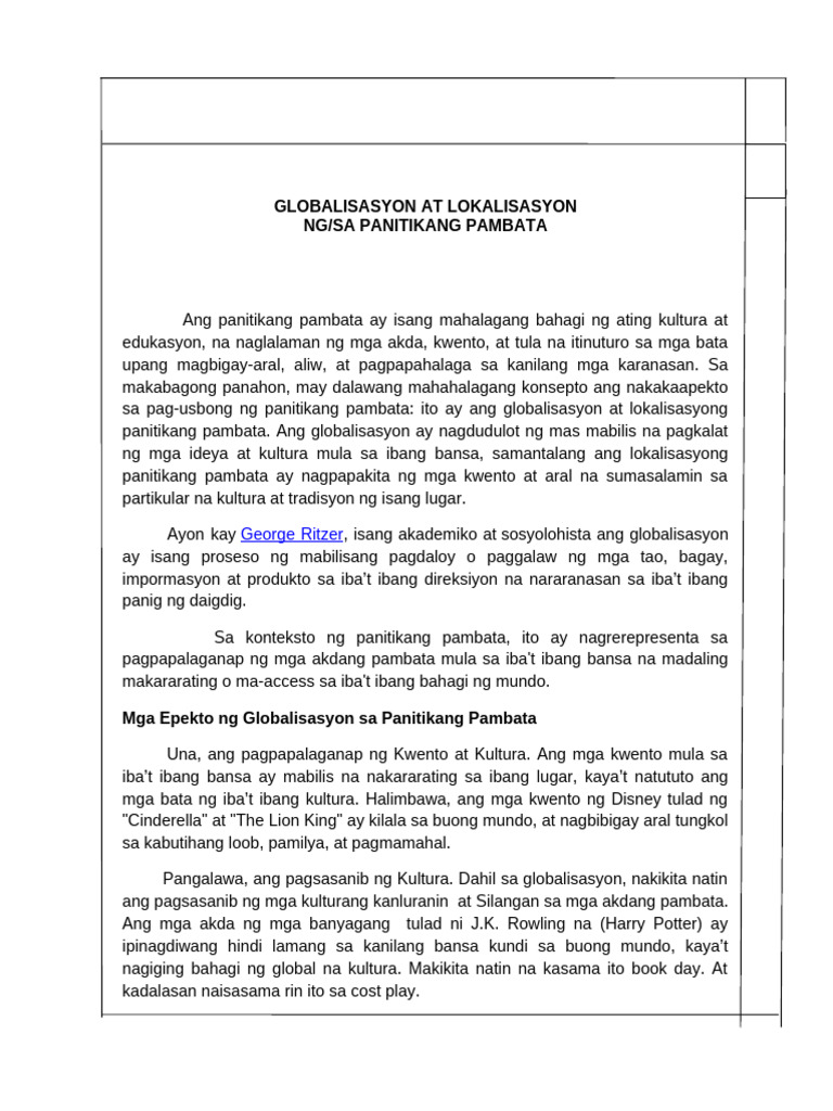 Panitikang Pambata | PDF