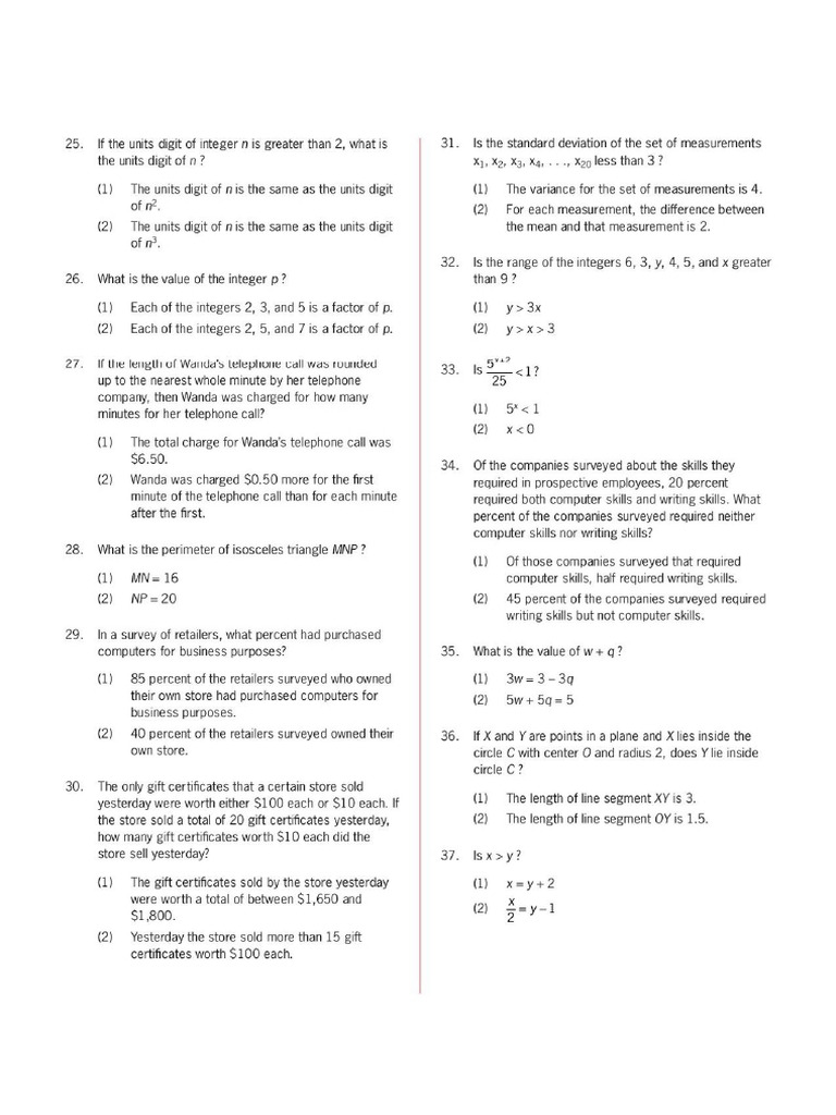 GMAT DS Question Collection | PDF