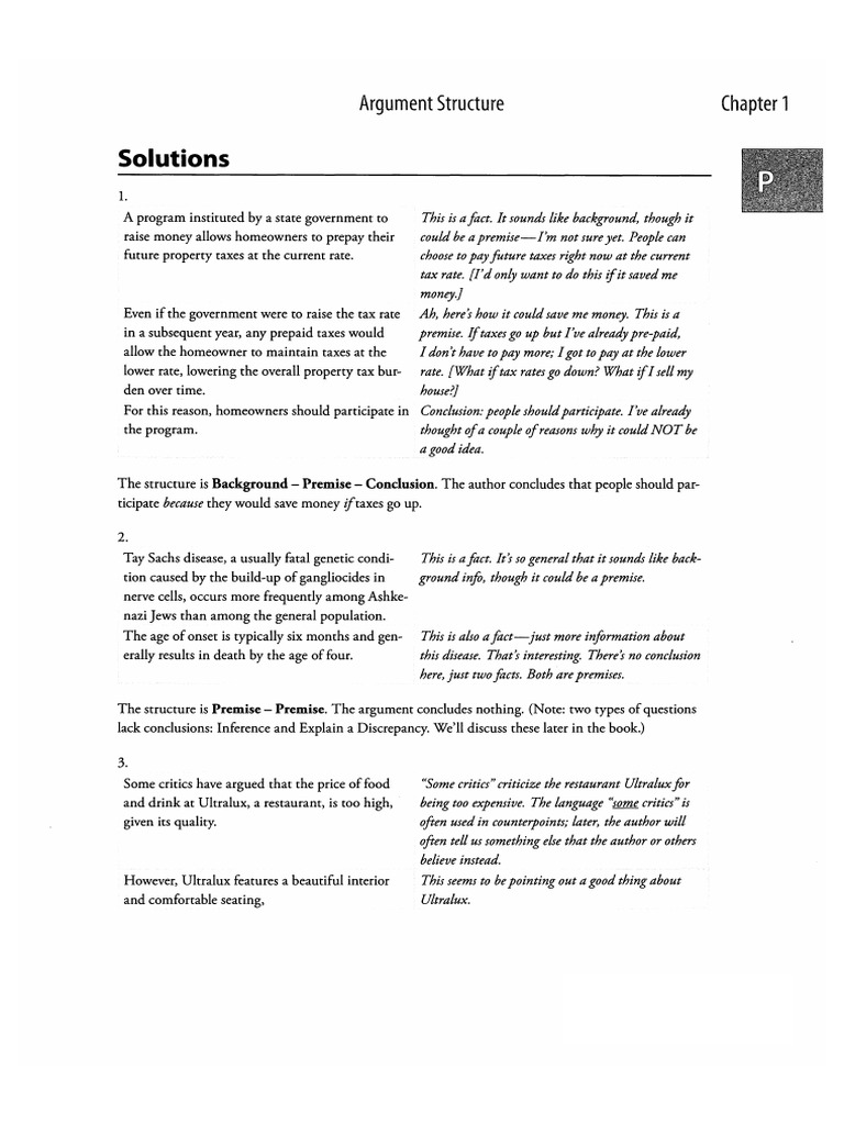 Argument Structure Solutions | PDF | Argument