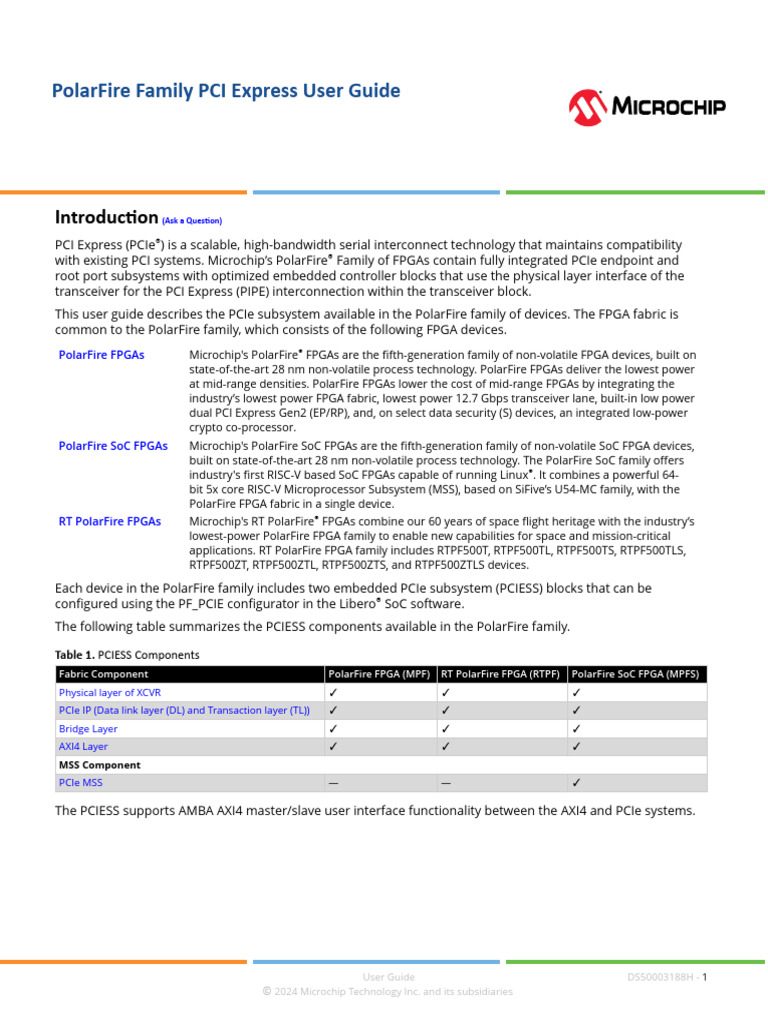 PolarFire FPGA and PolarFire SoC FPGA PCI Express User Guide VC | PDF | Field Programmable Gate ...