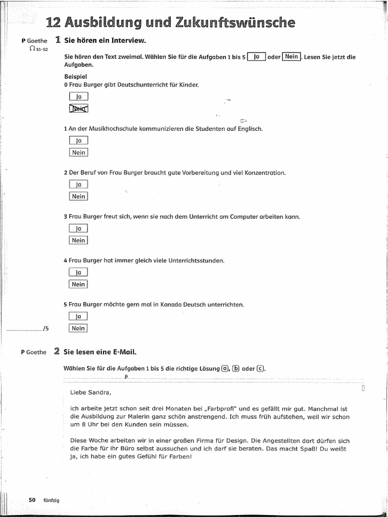 Linie1 - A2 - Testheft Kap 12 | PDF