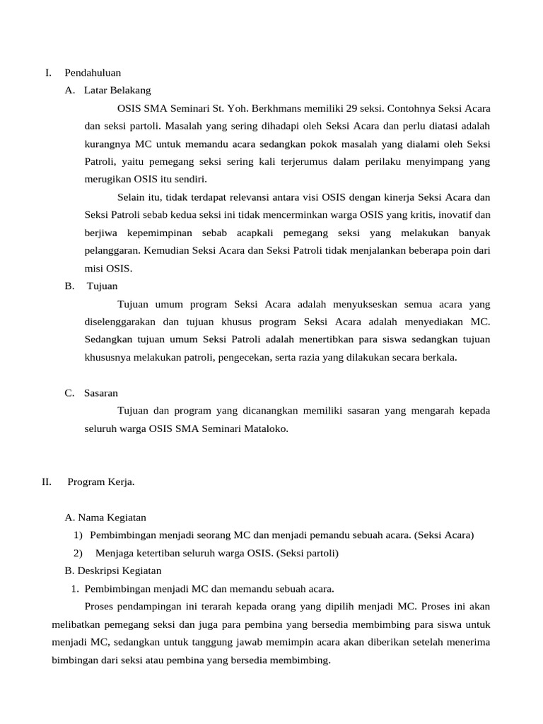Proposal Seksi Acara Dan Seksi Patroli | PDF