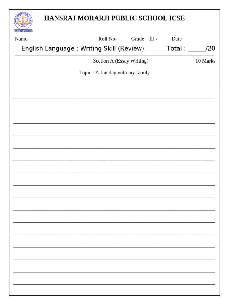 Grade 3 Writing Skills Review | PDF