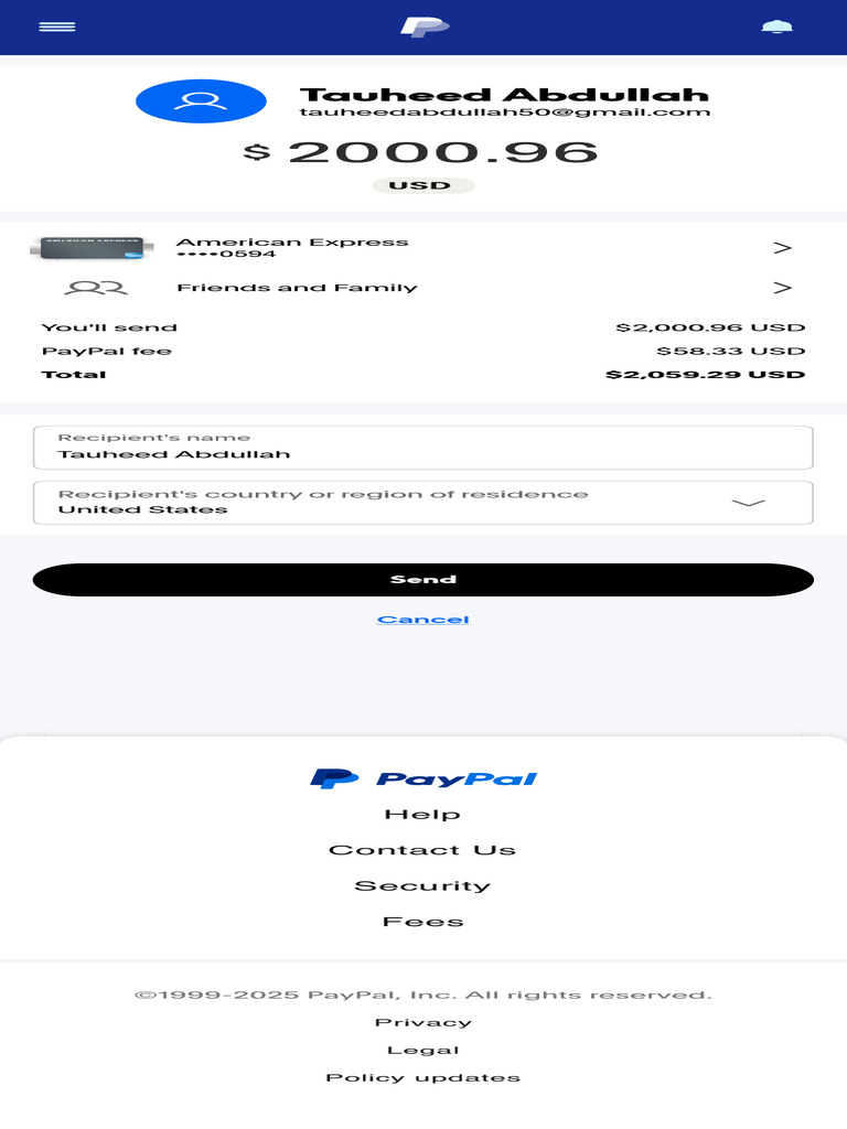 PayPal Send Money Preview 14 | PDF