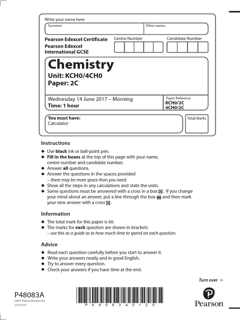 June 2017 QP - Paper 2C Edexcel Chemistry IGCSE | PDF | Chemical ...