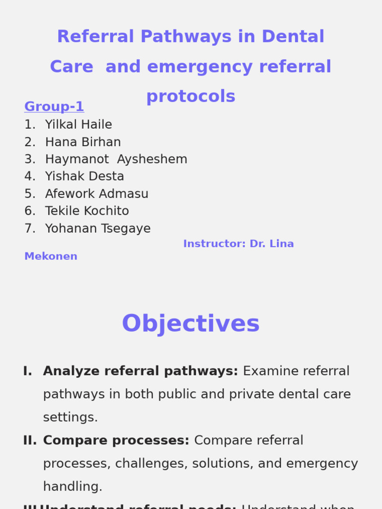 Dental Referral Pathways & Protocols | PDF | Health Care | Medicine