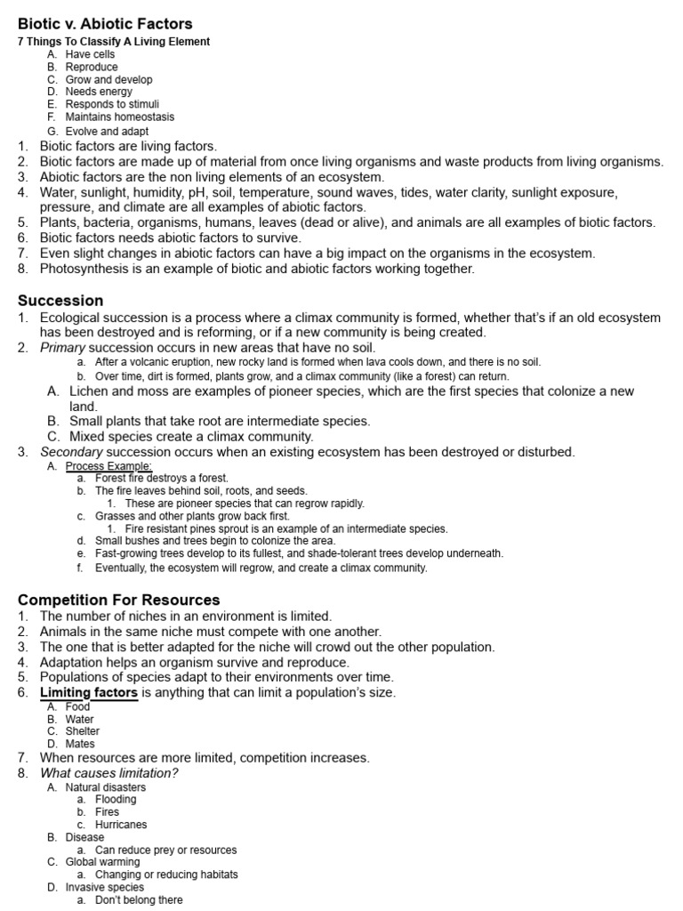 Biotic and Abiotic Factors Explained | PDF | Ecosystem | Food Web