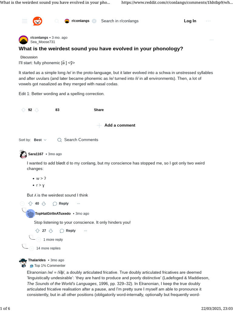 What Is The Weirdest Sound You Have Evolved in Your Phonology - R ...