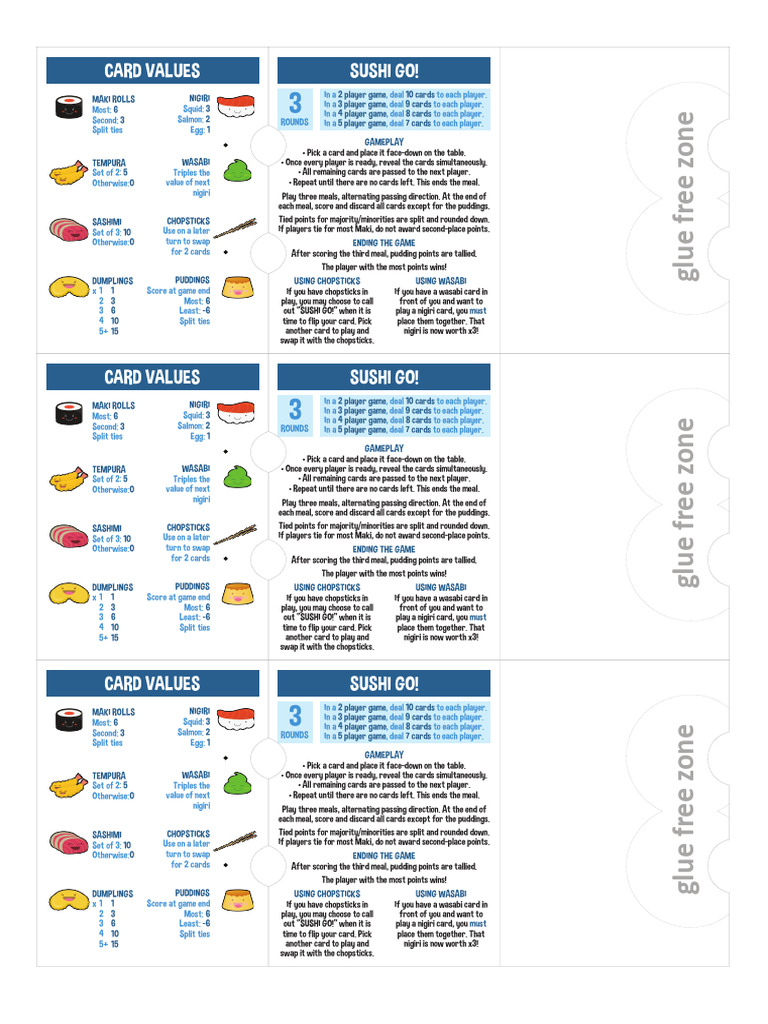 sushi_go_scorecard | PDF | Sushi | Cuisine