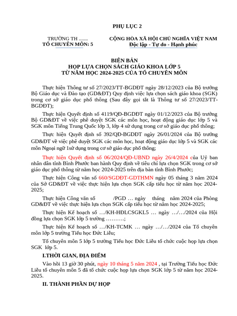 phu luc 2_Biên bản họp tổ CM ( đang sửa) | PDF