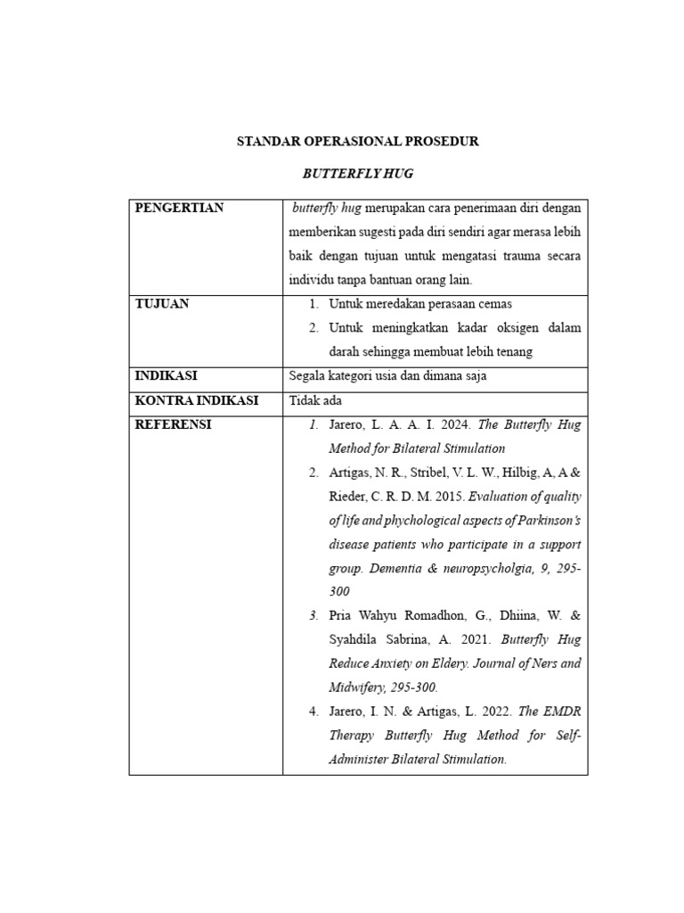 Prosedur Terapi Butterfly Hug | PDF