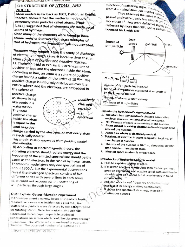 Structure of Atom and Nuclei | PDF