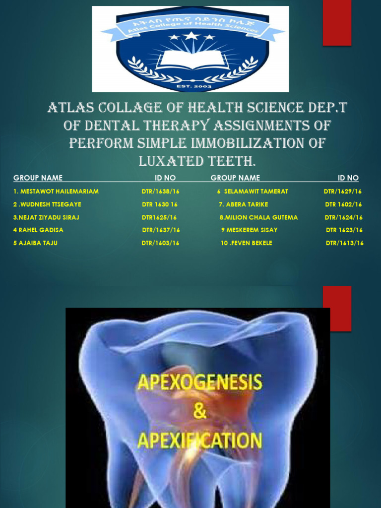 Apexogenesis and Apexification | PDF | Dentistry Branches | Dentistry