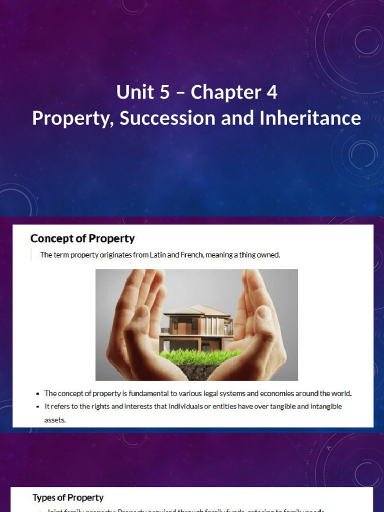 Unit 5 - CH 4 - Inheirtence and Succession | PDF