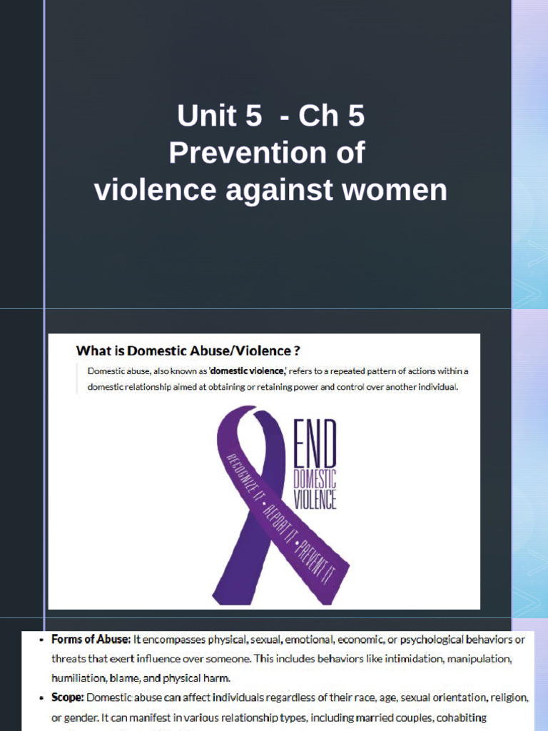 Unit 5 - Ch5 - Prevention of Violence Against Women | PDF