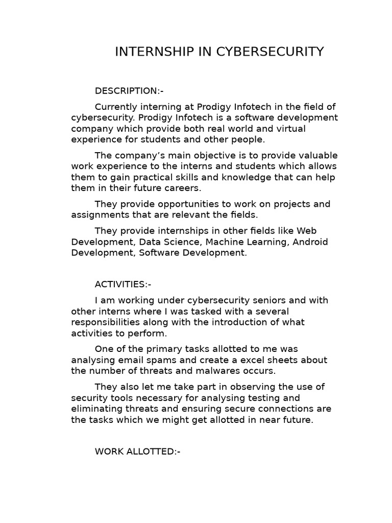 Intership Report | PDF