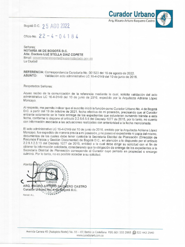 Oficio No Radicado 001523 | PDF