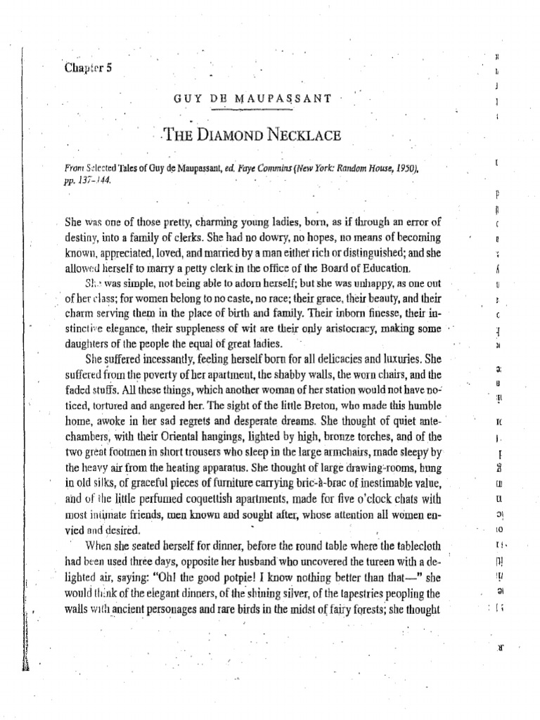 The Diamond Necklace: A Tale of Desire | PDF