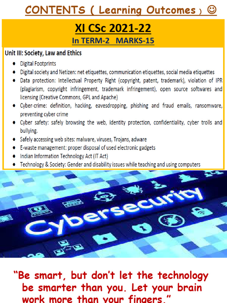XICS Revised Syllabus Unit 3 Society Law and Ethics (2) | PDF | Electronic Waste | Malware