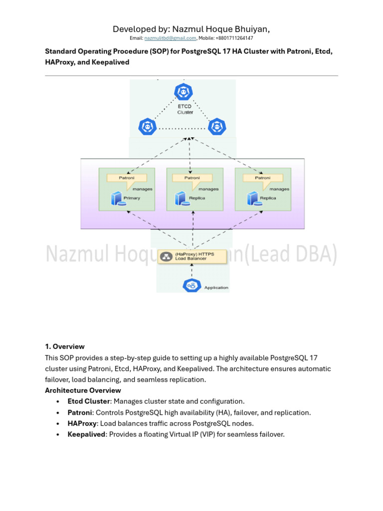 PostgreSQL 17 Cluster With Patroni! HA | PDF | Postgre Sql | Computer ...