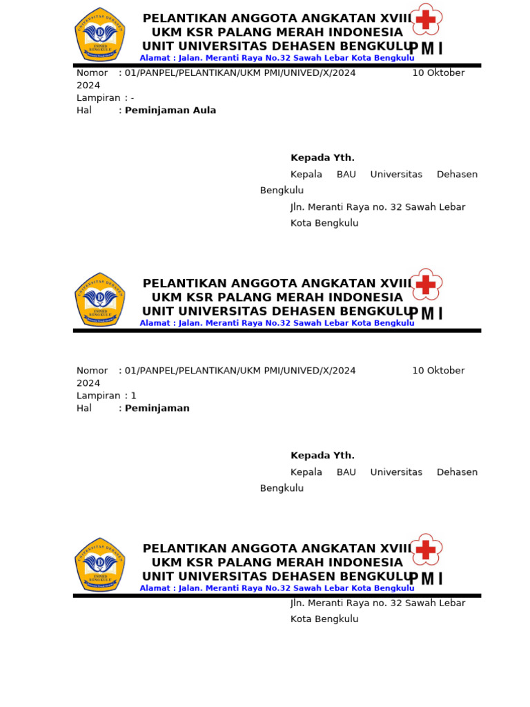 KOP Amplop Pelantikan | PDF