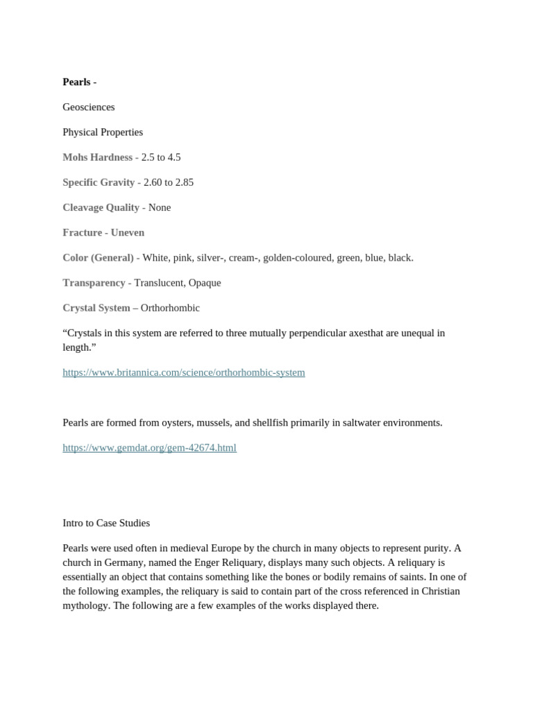 Final Project Check-In 3-Model Case Study CR | PDF | Pearl