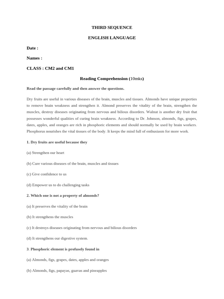 anglais CM2 et CM1 | PDF