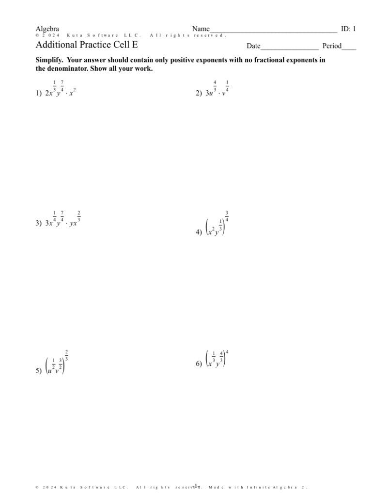 Additional Practice Cell E | PDF | Mathematical Objects | Algebra