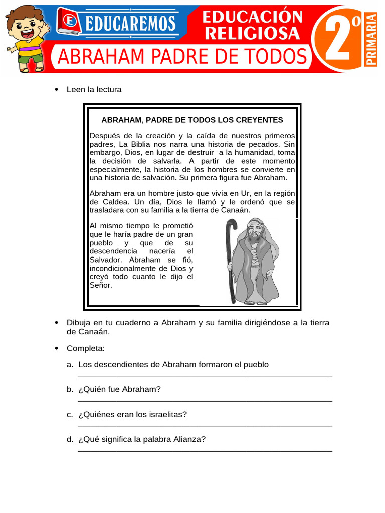 Abraham Padre de Todos para Segundo Grado de Primaria | PDF | Abrahán ...