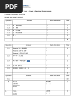 Grade 7 Mental Maths Term 1 Test | PDF | Circle | Elementary Geometry