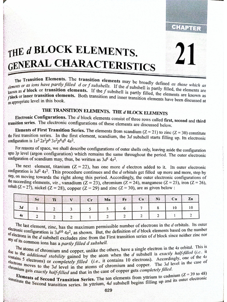 The D-Block Elements | PDF