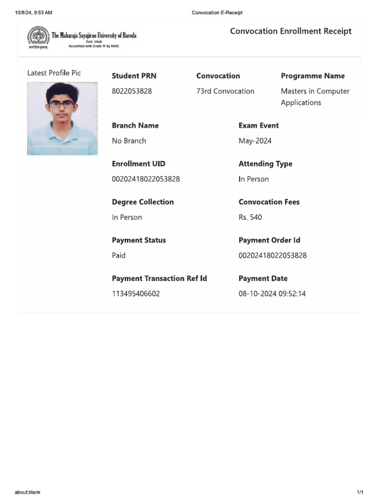 Vinay convocation | PDF