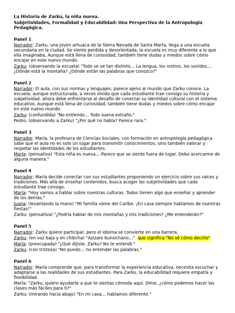 La Historia de Zarku | PDF | Aprendizaje | Plan de estudios