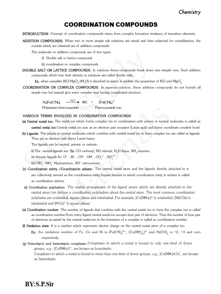 Coordination Compounds Overview | PDF | Coordination Complex | Ion