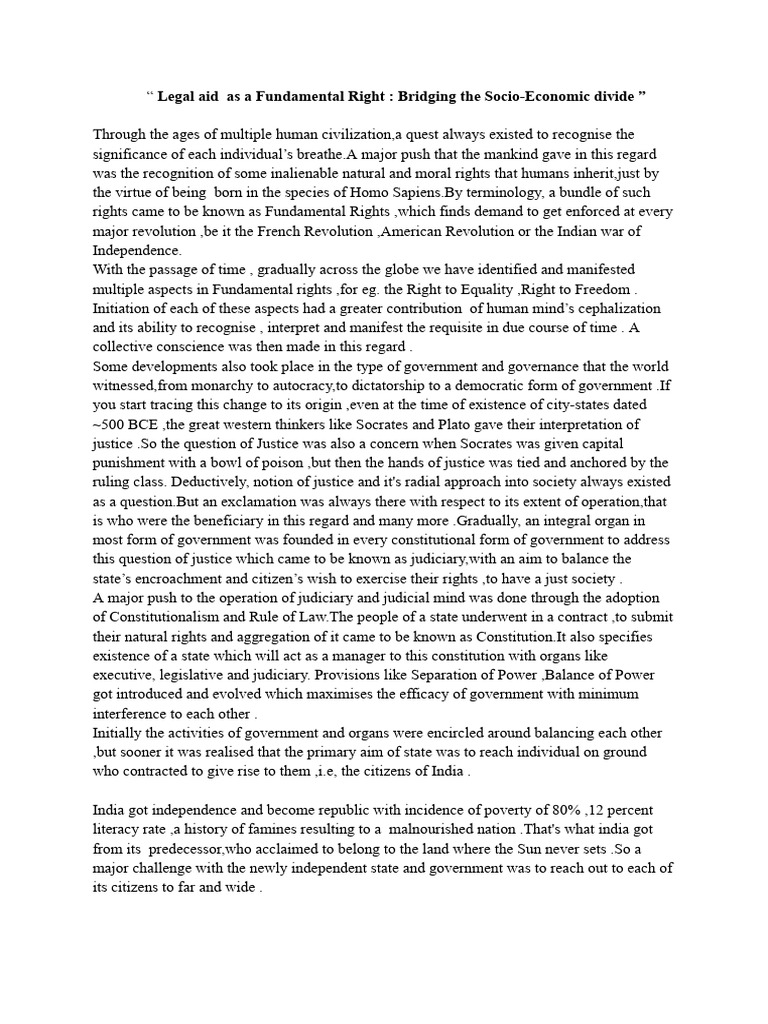 Legal Aid as a Fundamental Right | PDF | Legal Aid | Justice