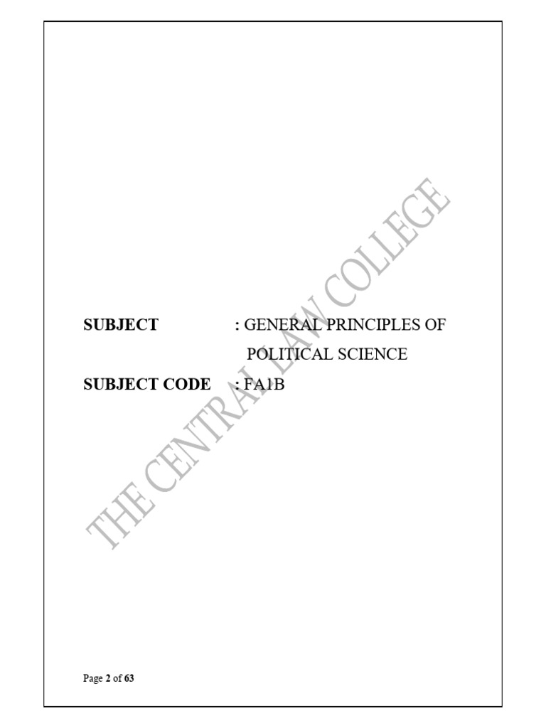 General Principles of Political Science | PDF | Power (Social And ...