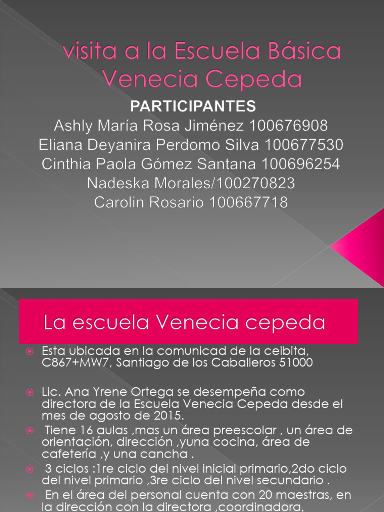 Visita A La Escuela Básica Venecia Cepeda | PDF