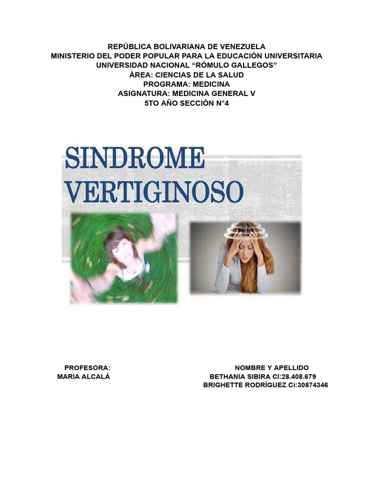 Síndrome Vertiginoso | PDF | La enfermedad de Meniere | Migraña