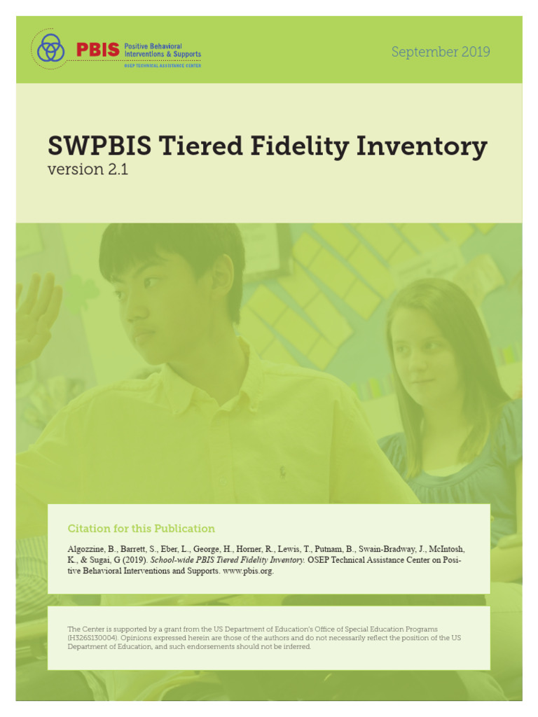 SWPBIS Tiered Fidelity Inventory Guide | PDF | School Psychology | Policy
